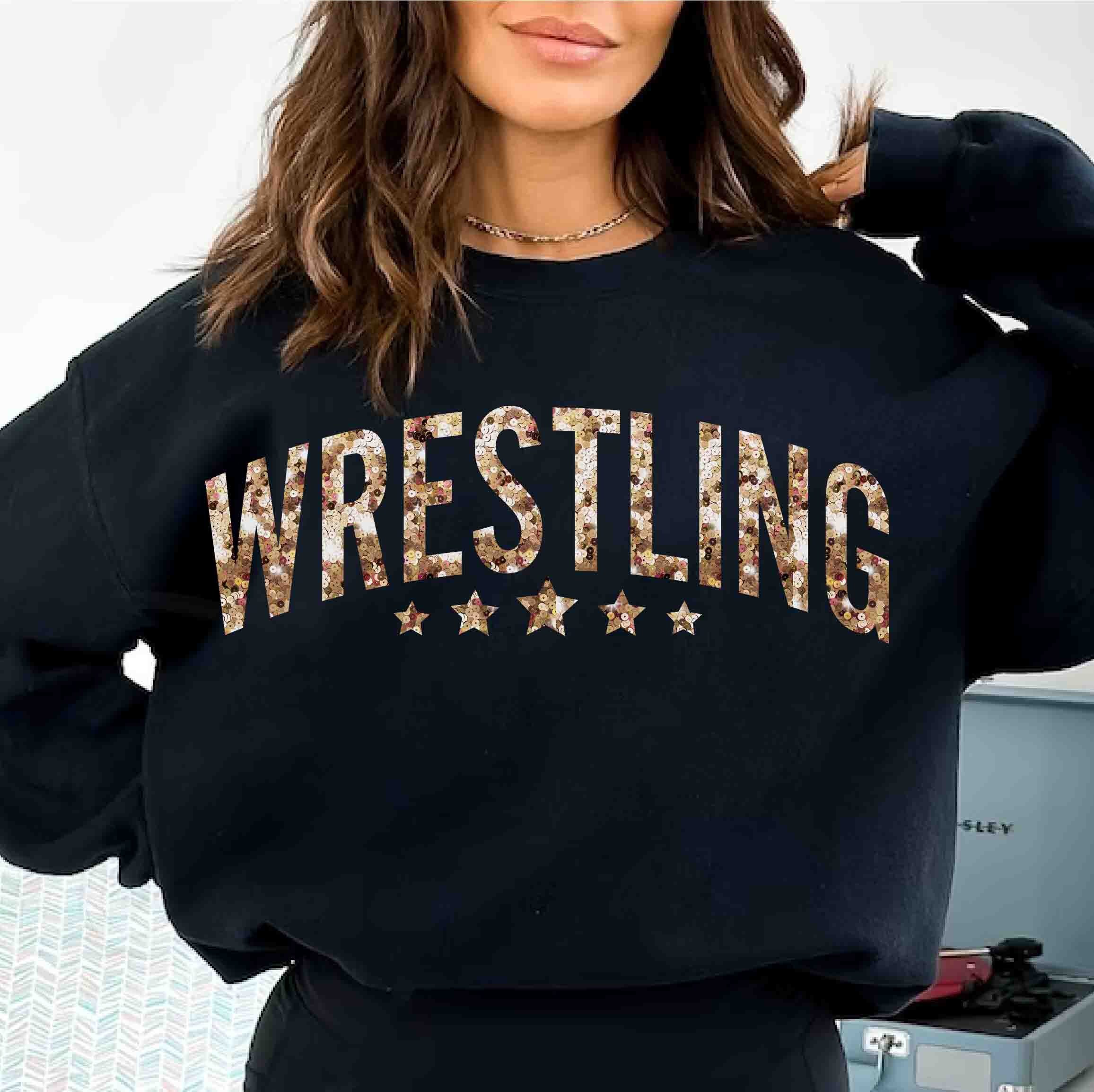 Glitter Wrestling Png, Retro Wrestling Gold Sequins Vintage Letters ...