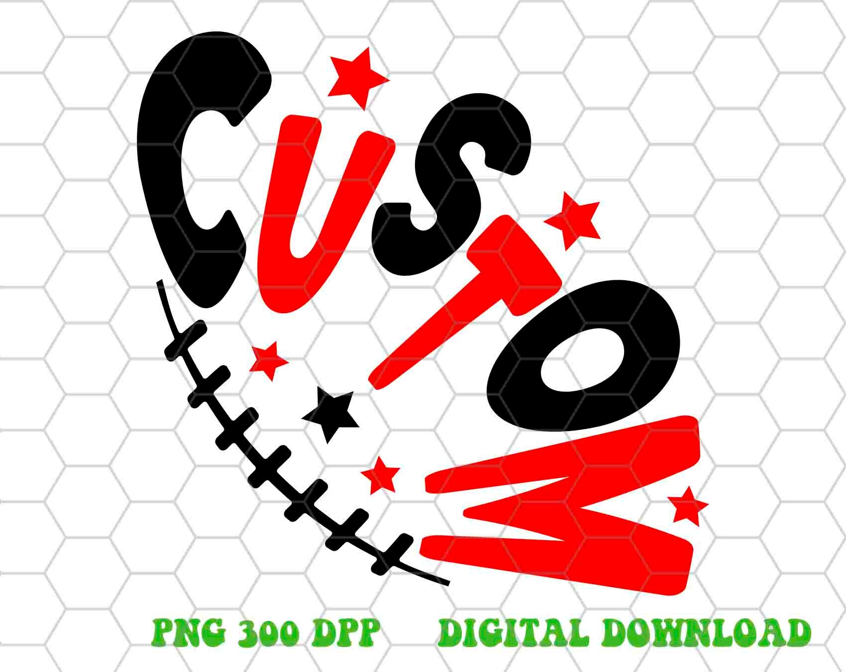 Custom Mascot Team Png, Retro Custom Design Vintage Letters Football ...
