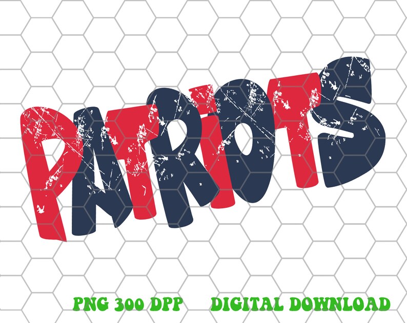 Patriots Png, FTBLL Patriots Navy Red Distressed Letters Design Png - Etsy