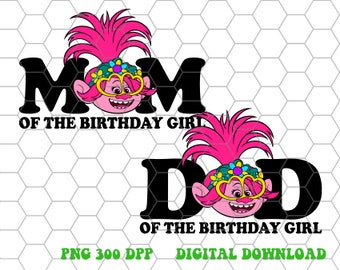 Trolls Mom of Birthday Girl PNG Used for Sublimation/dtf - Etsy