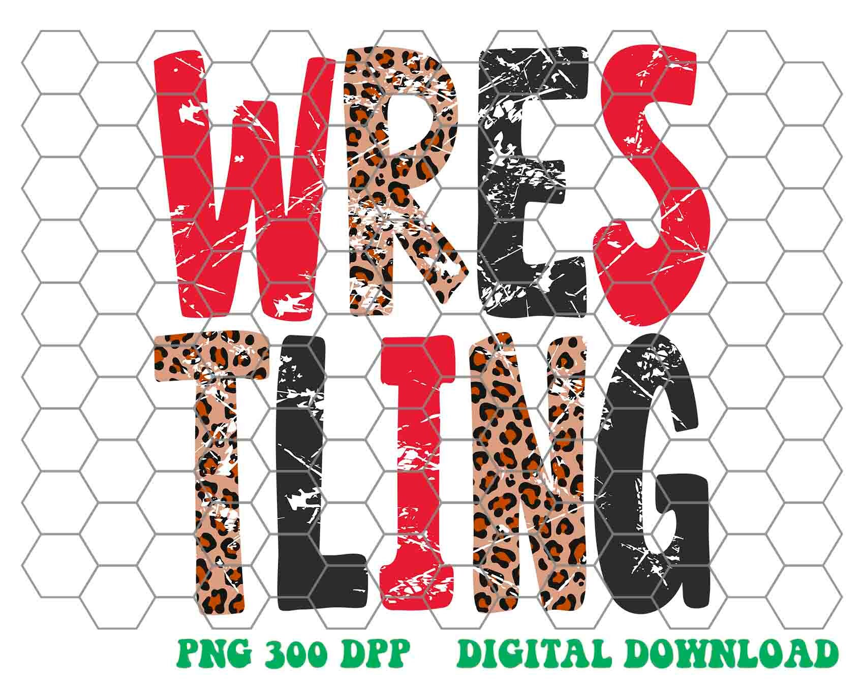 Wrestling Team Png, Retro Wrestling Red Black Leopard Cheetah ...