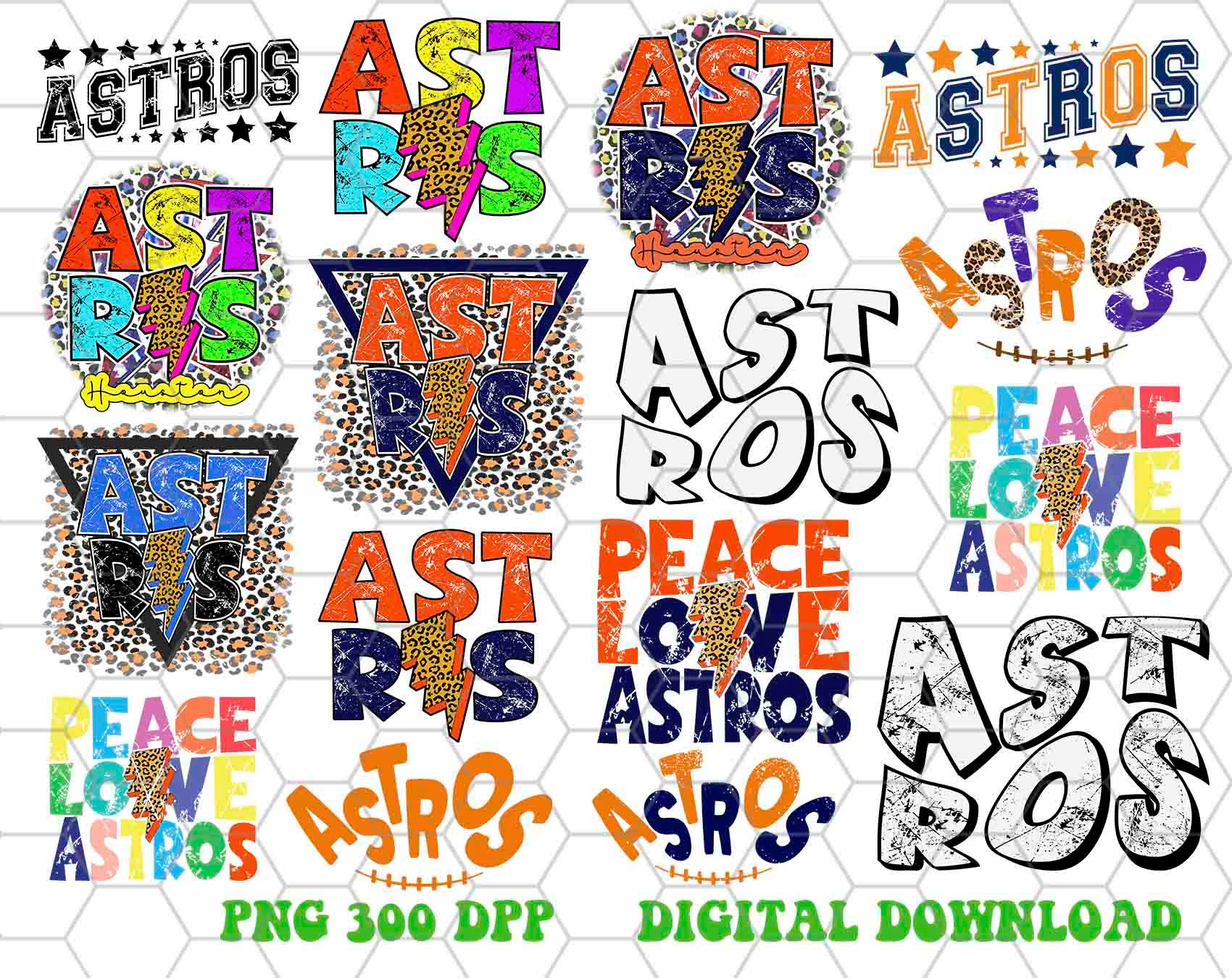 Astros Team Png, 16 Designs Retro Astros Colorful Vintage Letters ...