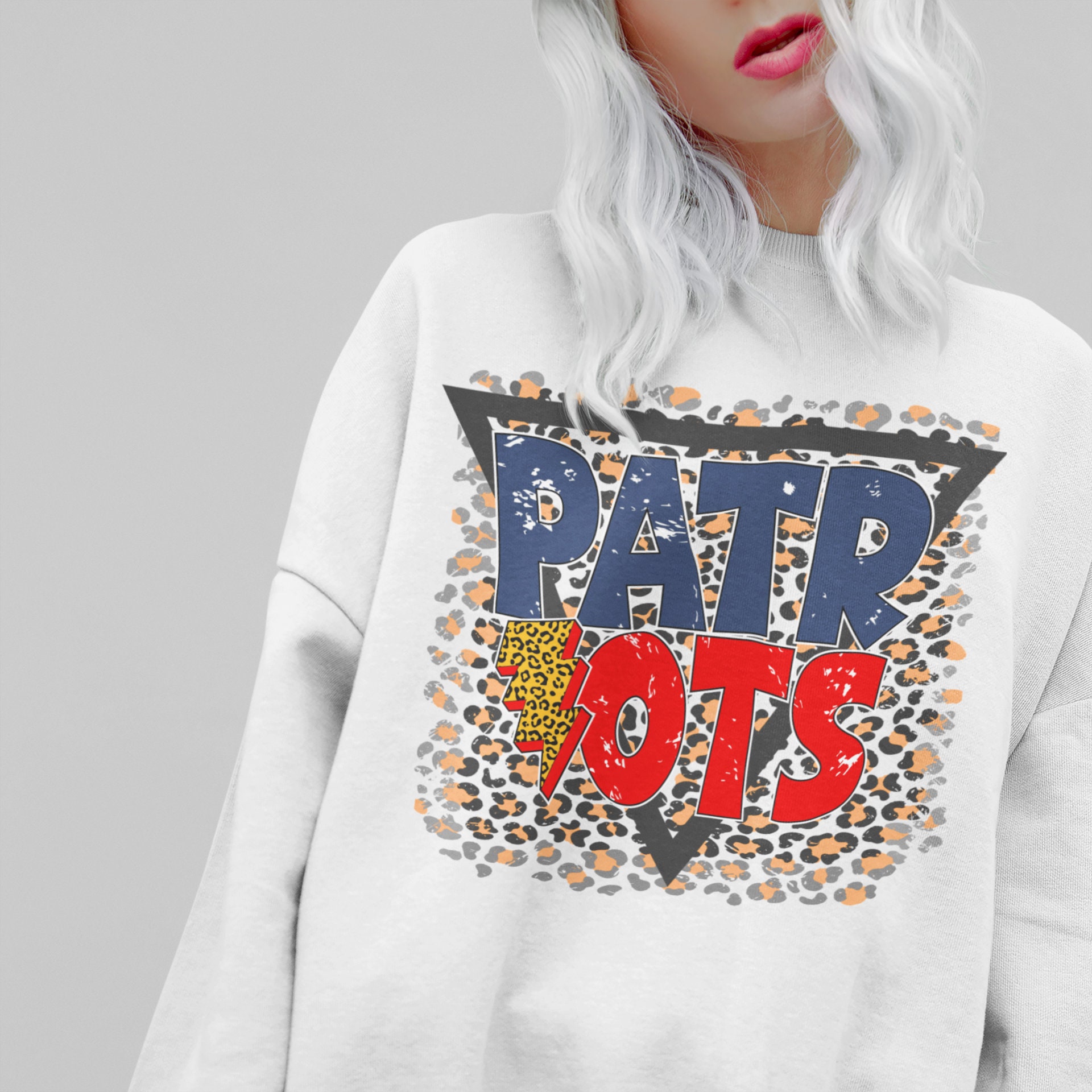 Patriots Png, Patriots Navy and Red Leopard Lightening Bolt Letters ...