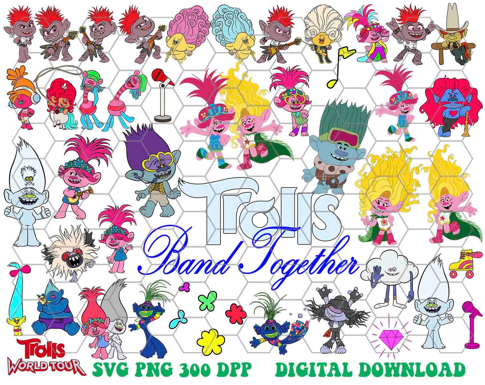 Trolls Clipart Svg Png 300 Dpi Quality Design for Print Cut Svg Png ...