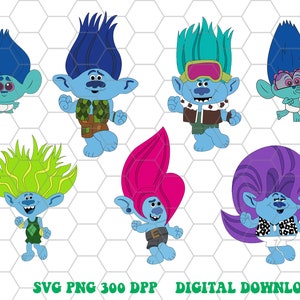 Bundle Designs of Trolls Clipart Svg Png 300 Dpi Quality Design for ...