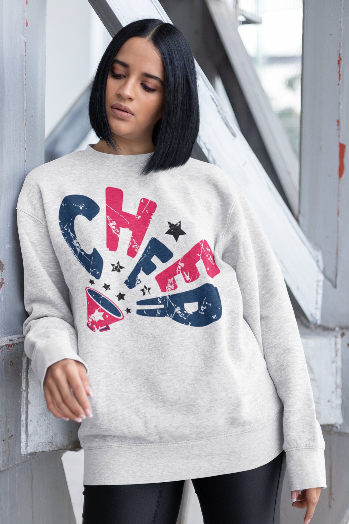 Cheer Png, Cheer Megaphone Navy, Red, Black Vintage Letters Sport ...