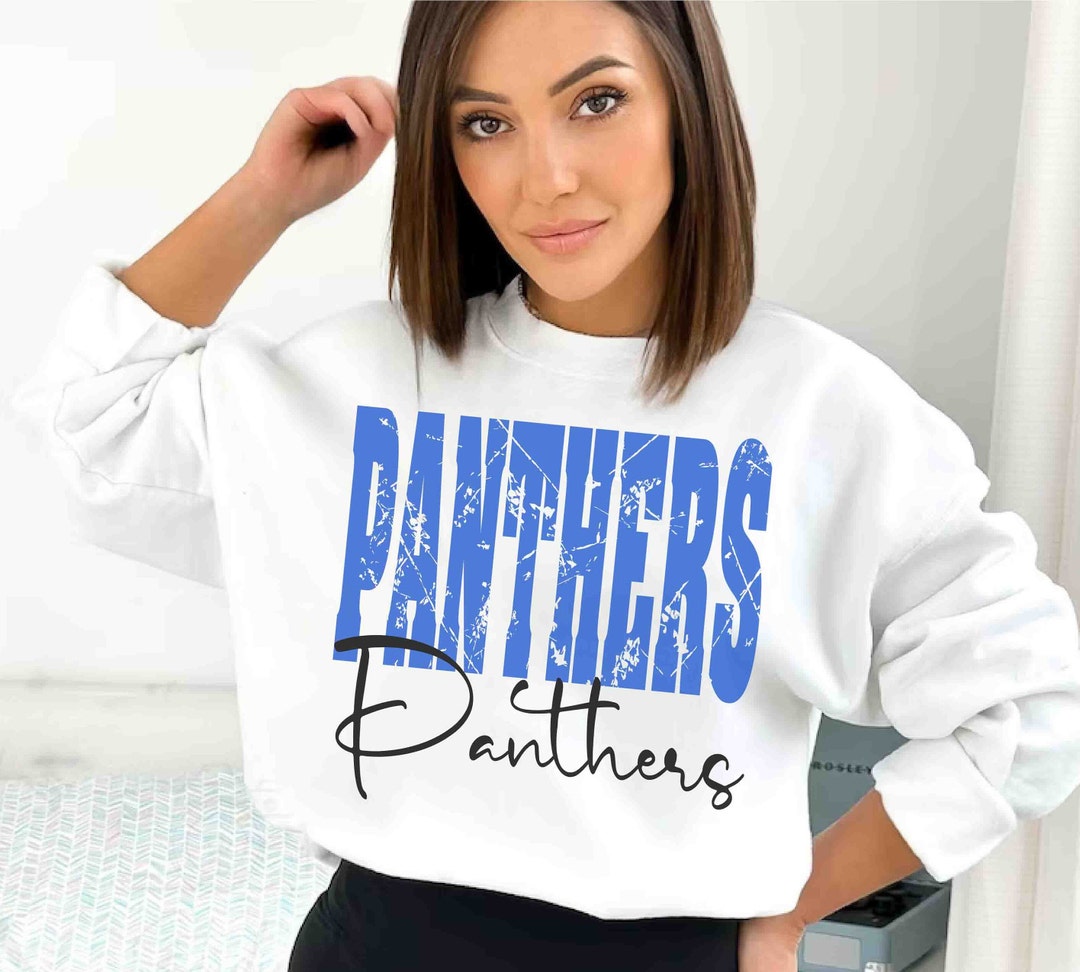 Panthers Png Retro Panthers Royal Blue and Black Vintage Letters ...