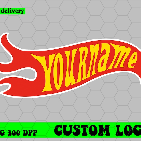 Hot Wheels Custom Logo With Name - Etsy