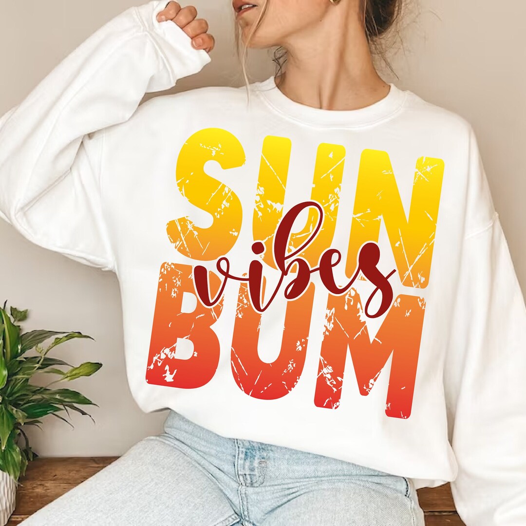 Sun Bum Vibes Png, Summer Life Png, Comfort Colors Distressed Letters ...