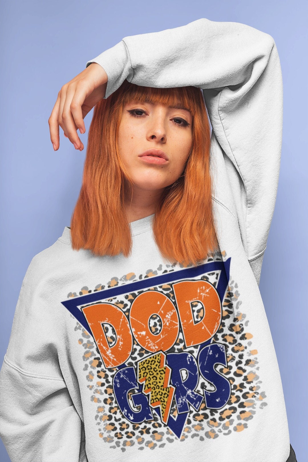 Maskot Orange and Navy Leopard Lightning Bolt Design Png, Sublimation ...