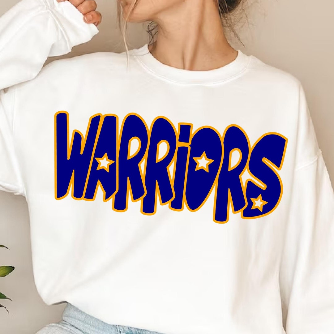 Warriors Png, Retro Warriors Team Navy Blue and Orange Vintage Letters ...