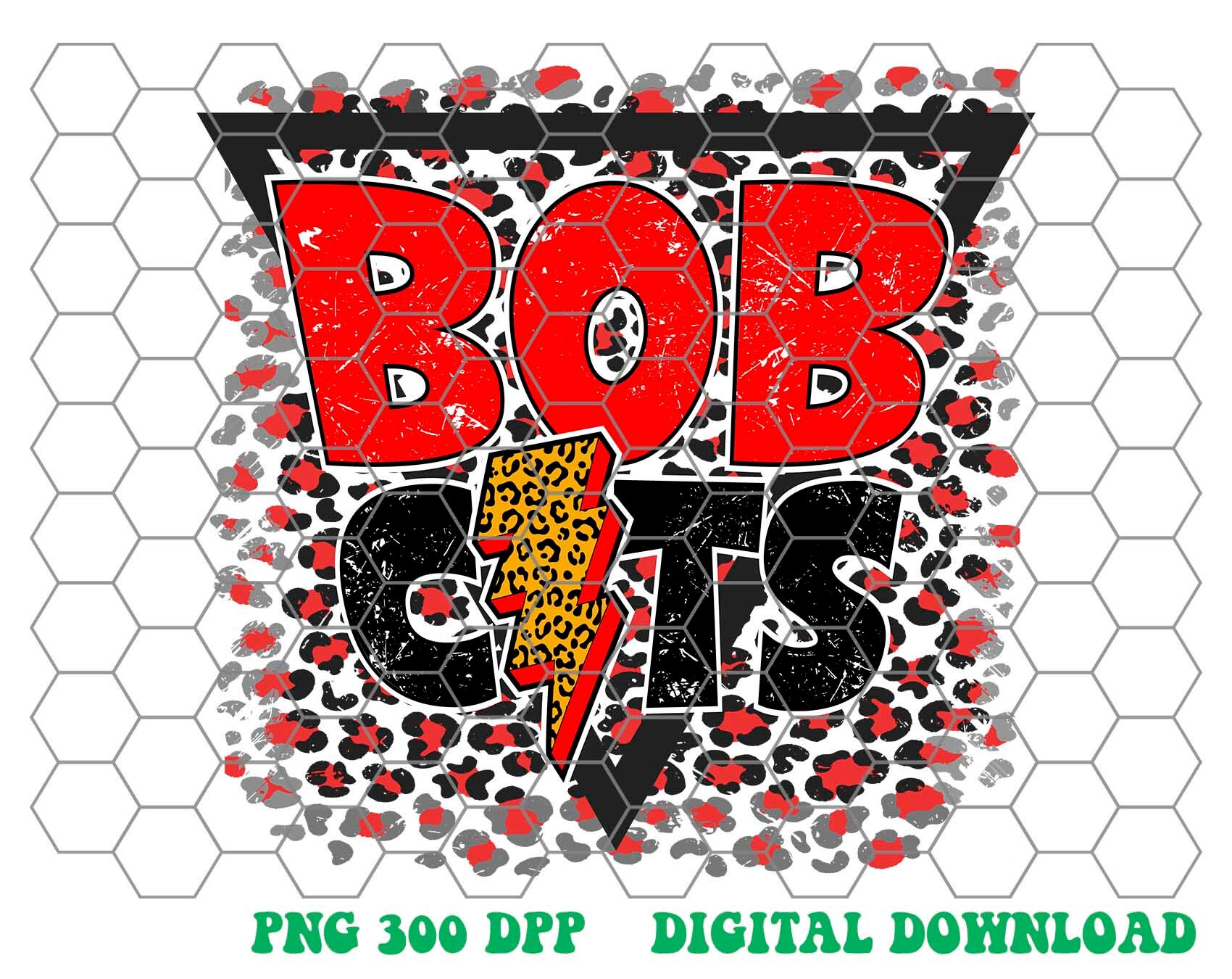 Bobcats Png, Bobcats Red and Black Colors Leopard Lightning Bolt Design ...