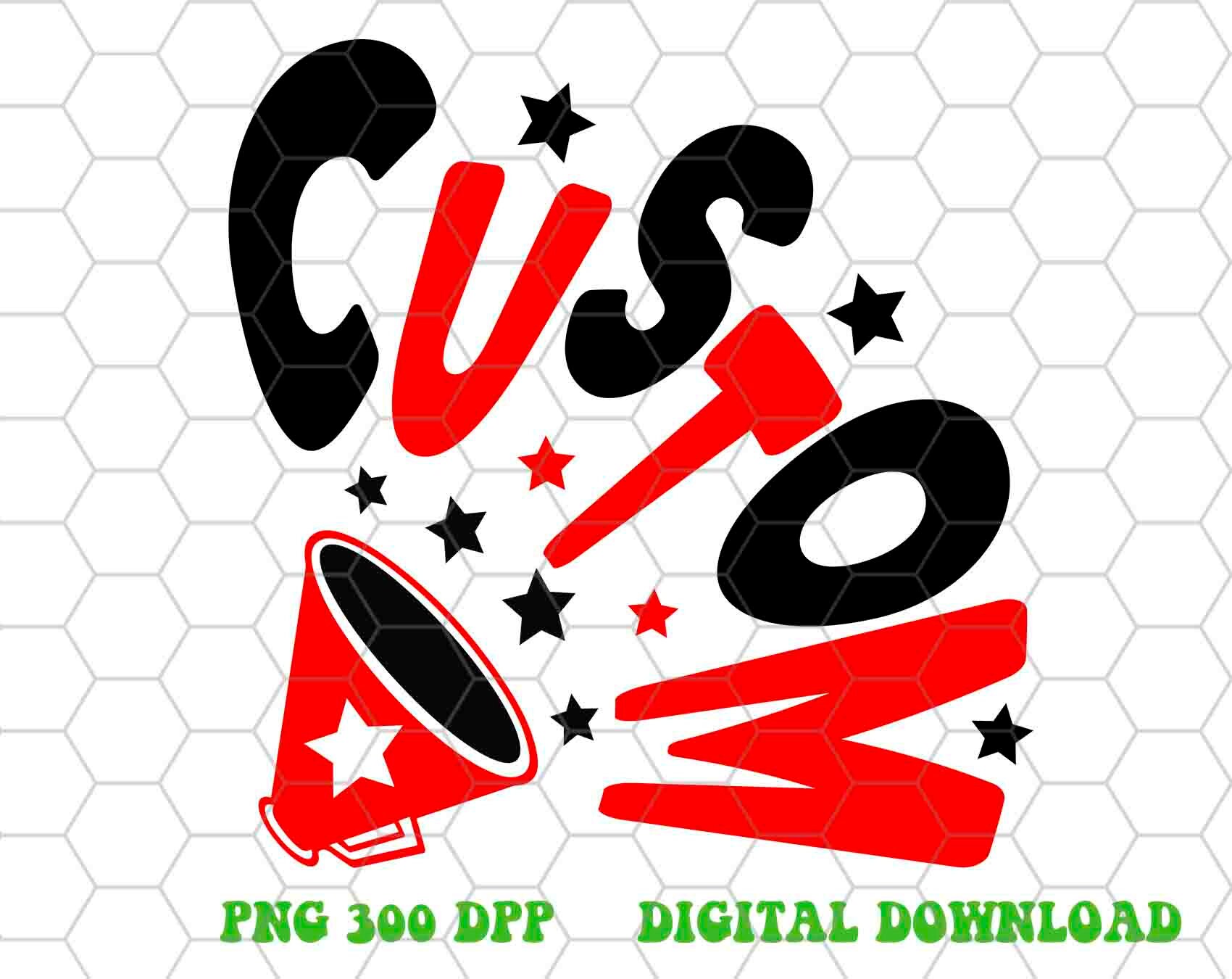 Custom Team Cheer Megaphone Colors Vintage Letters Sport Design Svg Png ...
