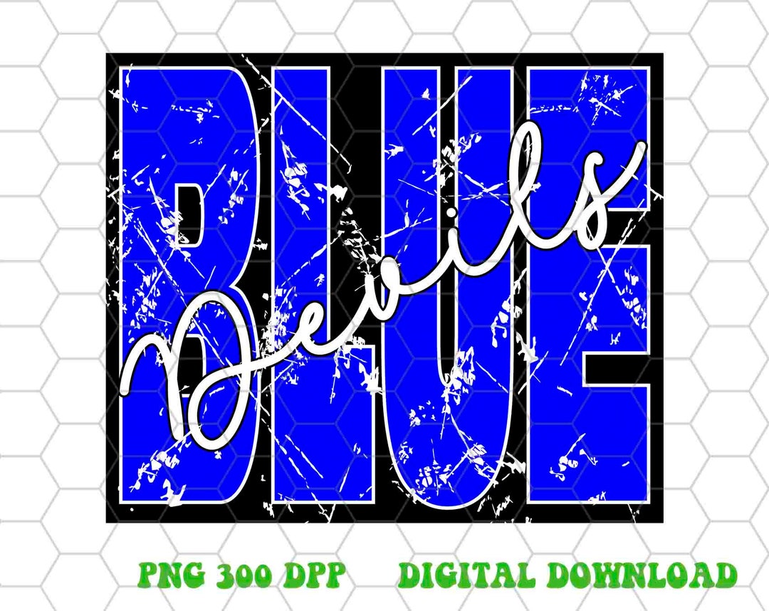 Blue Devils Mascot Png Retro Blue Distressed Devils Black Royal Blue ...