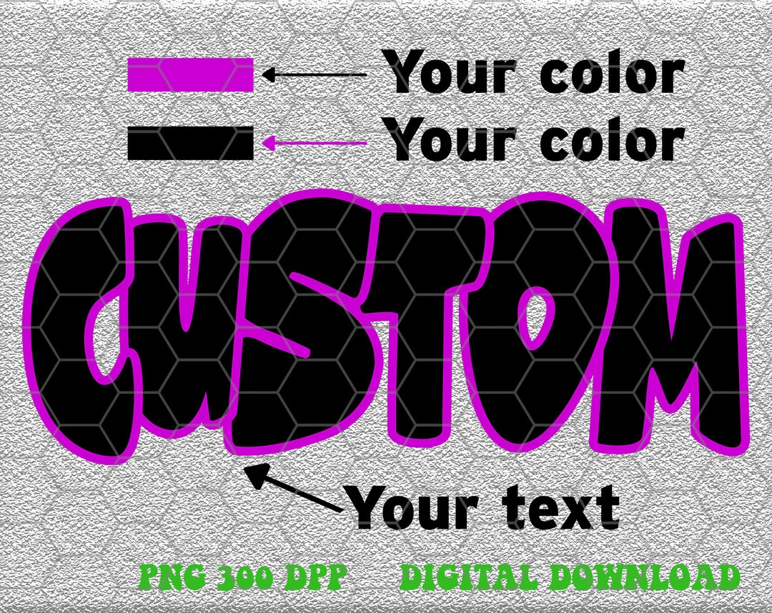 Custom Name Design Svg Png, Retro Vintage Your Colorful Big Letters ...