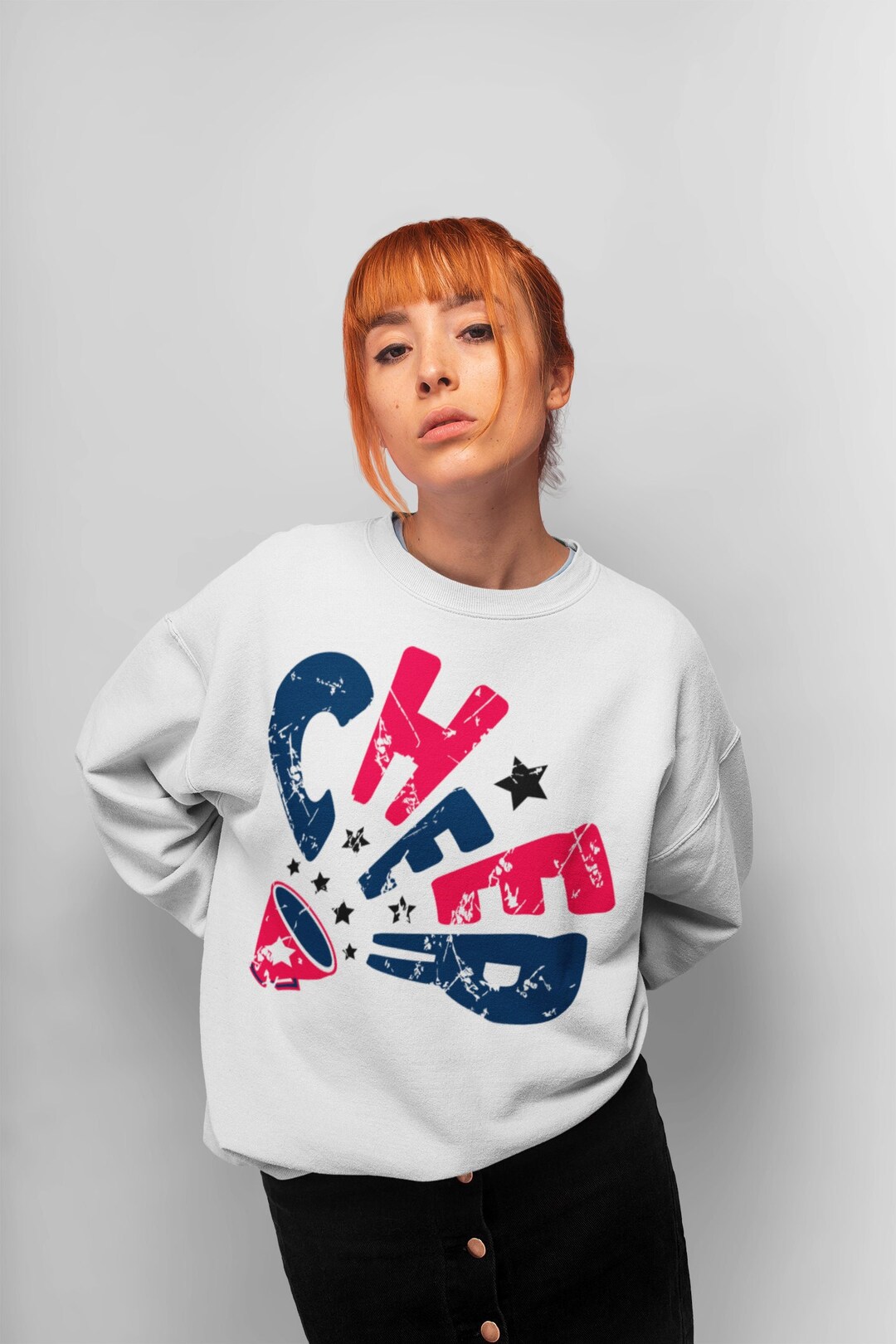 Cheer Png, Cheer Megaphone Navy, Red, Black Vintage Letters Sport ...
