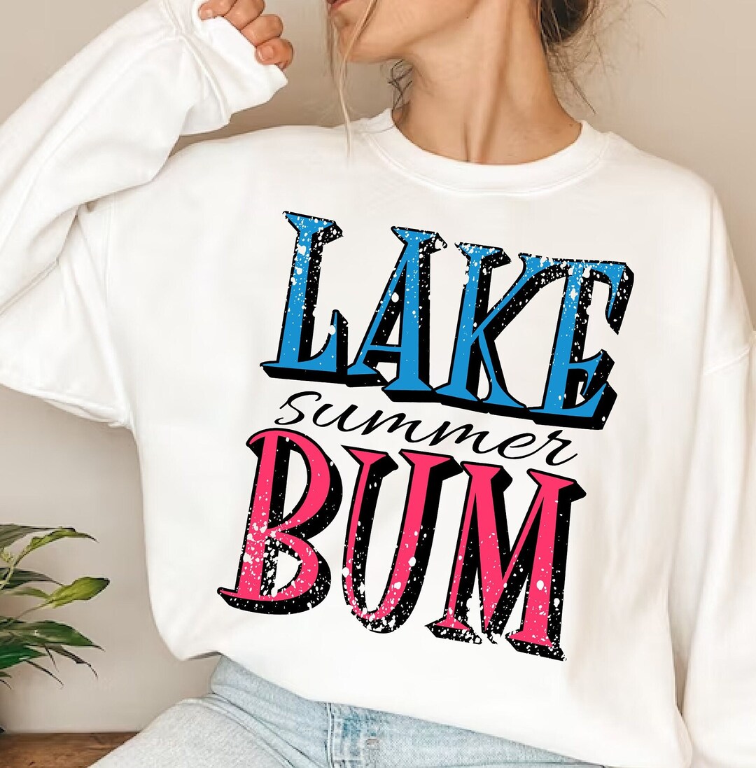 Lake Bum Summer Png, Summer Life Png, Retro Pink and Blue Colors ...