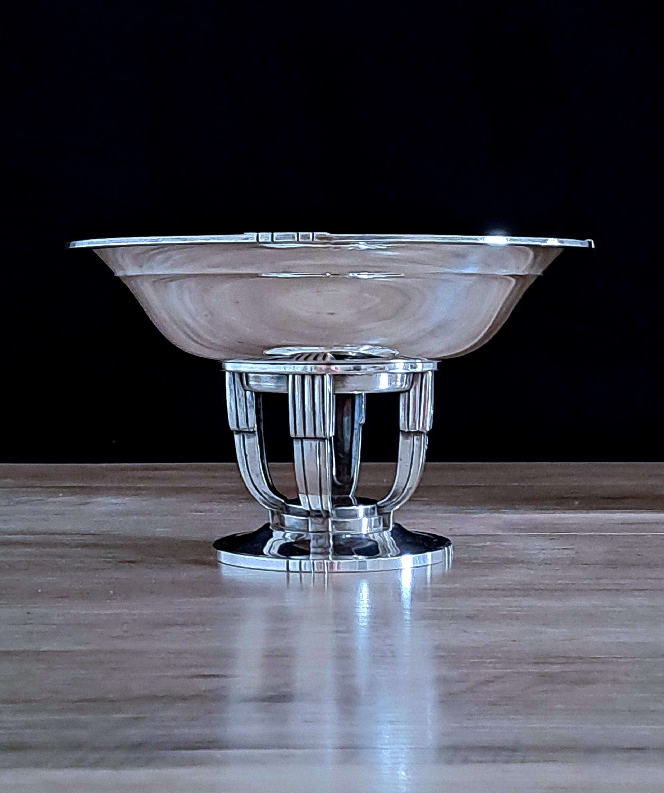 Art Deco Silverplate Centerpiece Coupe Sur Pied Apollo France C.1930s ...
