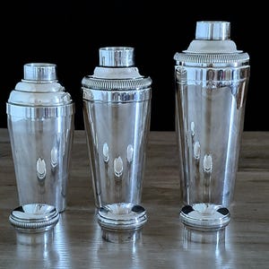 French Art-deco Cocktail Shakers, Set of Three 20th Century Vintage. - Etsy