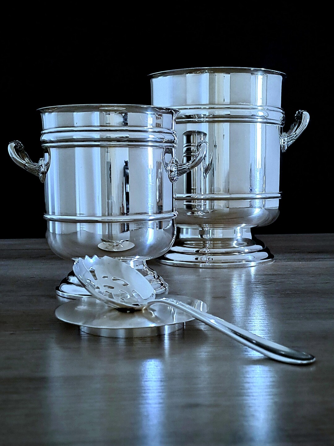 Vintage Champagne and Ice Cube Bucket and Ice Spoon Set by Christofle ...