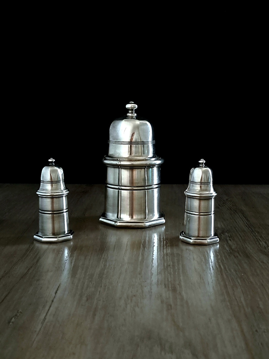 Christofle Paris Three Piece Condiment Set, Mustard Pot With Salt and ...