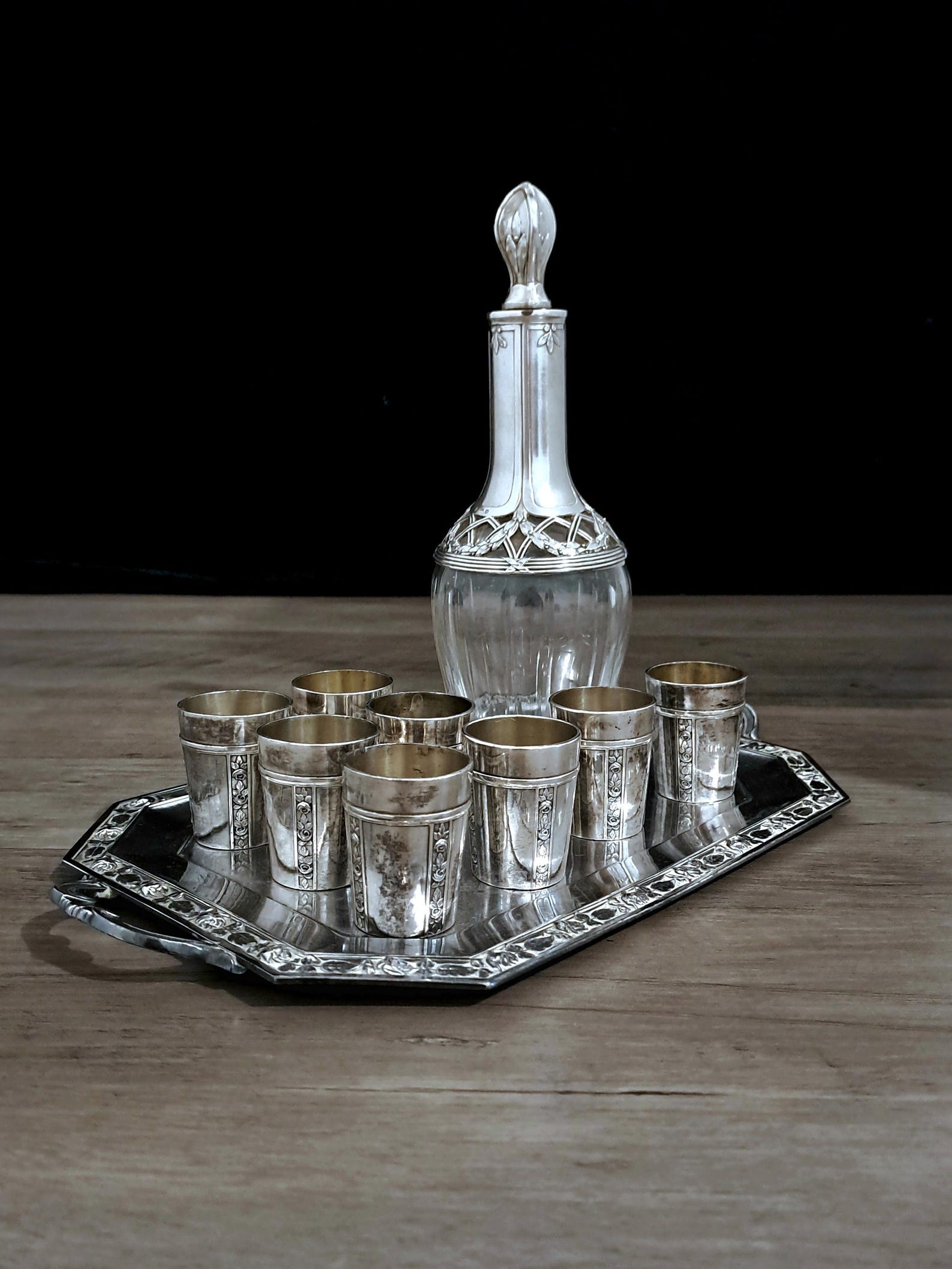 Argit Paris Liquor Service, Rare Early Century Art-nouveau Finished ...
