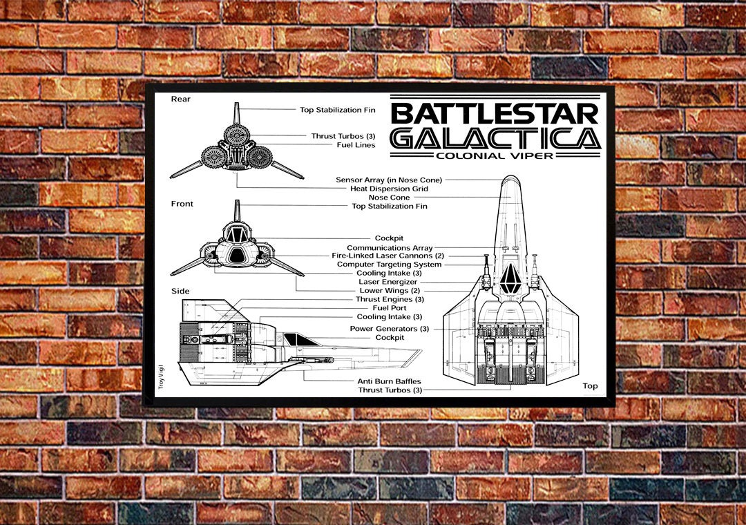 Battlestar Galactica Colonial Viper BSG TV Series Blueprint - Etsy