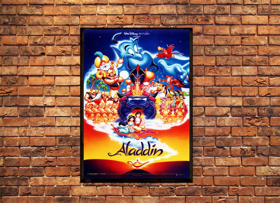 Aladdin 1992 Walt Disney Classis Animation Movie Cover Pos - Etsy