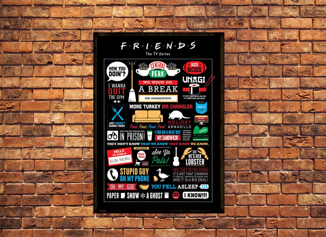 Friends the TV Series Symbols Rachel Monica Phoebe Joey Chandler Ross ...