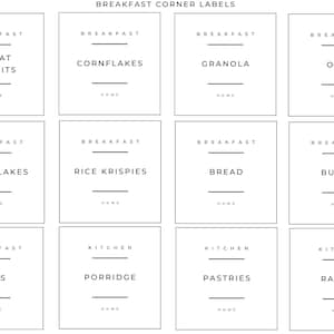 Breakfast Cereal Printable Labels A4 Size Ready to Print - Etsy