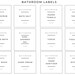 Bathroom Labels Printable A4 Size Ready to Print - Etsy