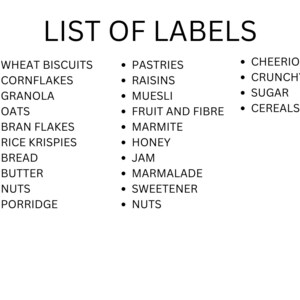 Breakfast Cereal Printable Labels A4 Size Ready to Print - Etsy