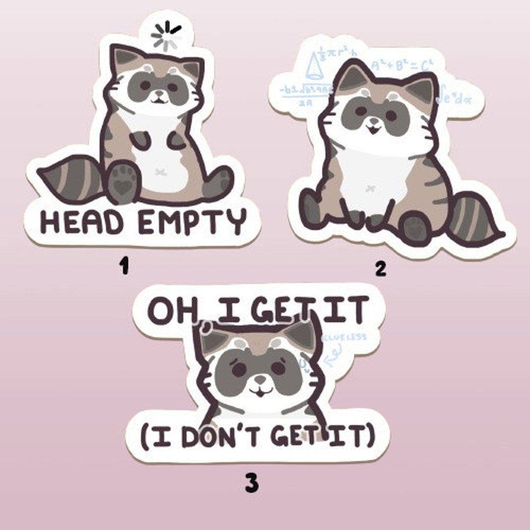 Raccoon Stickers, Raccoon Sticker Pack, Raccoon Decals, Raccoon Meme ...