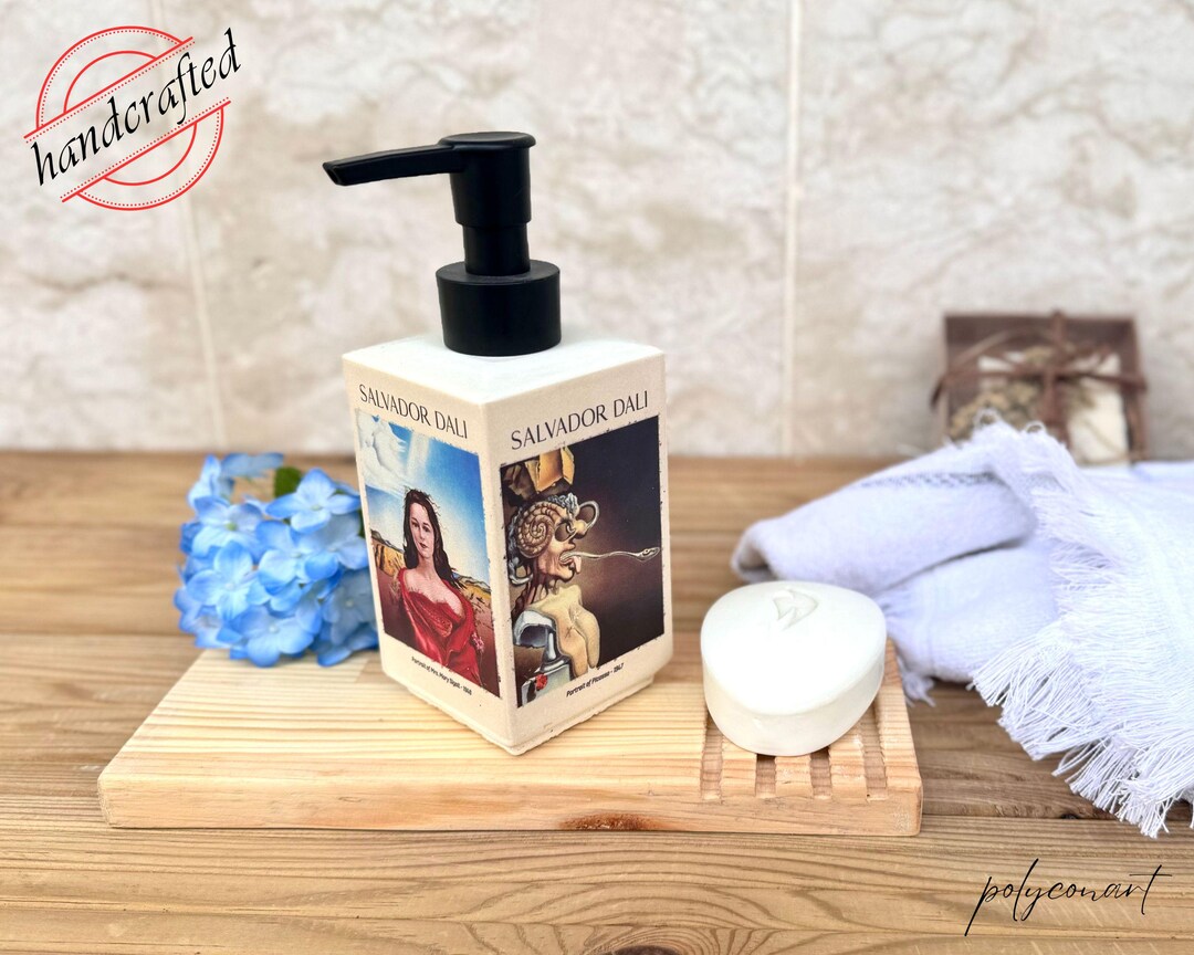 Salvador Dali Inspired Concrete Soap Dispenser Handmade UV Printed ...
