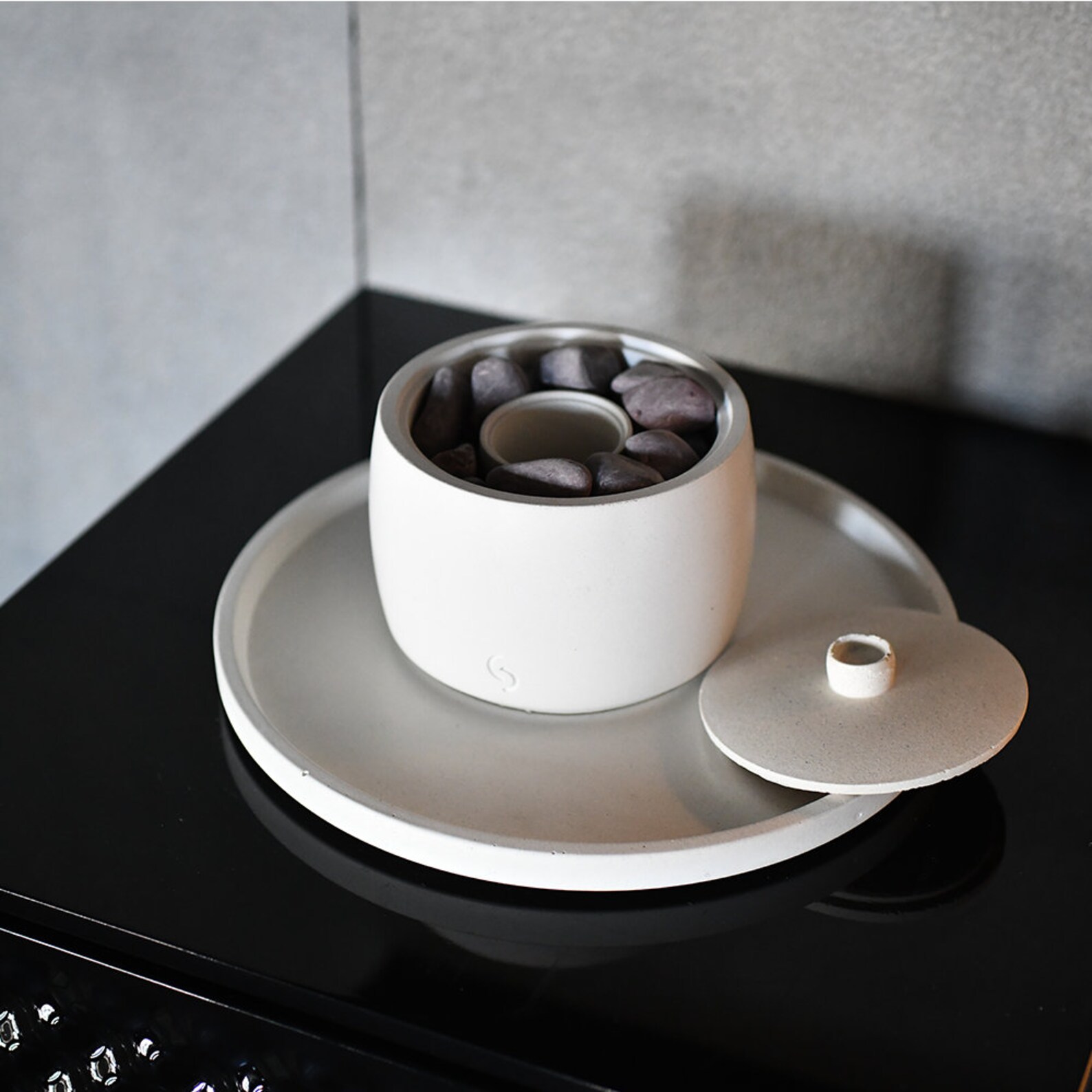 25cm Diameter Concrete Tray, Lightweight and Durable Round Tray ...