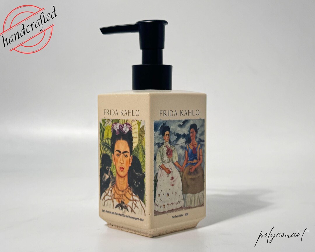 Frida Kahlo Inspired Soap Dispenser, UV Printed Handmade Concrete ...