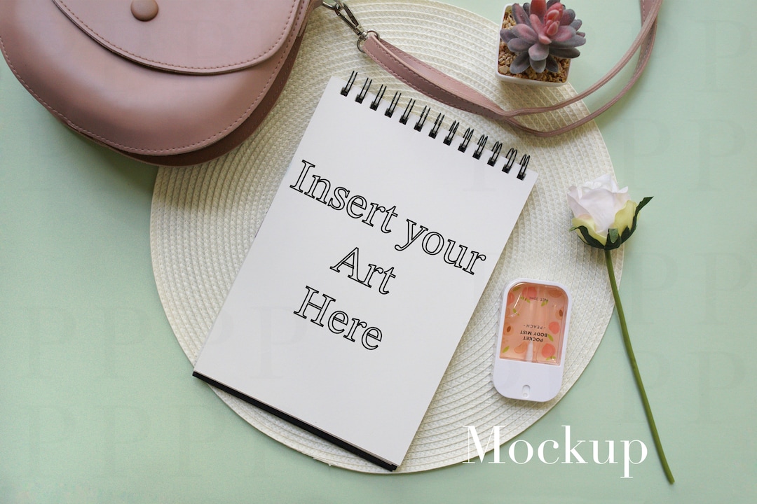 Spiral Blank Notebook Sage Green Mock-up Photography Diary - Etsy