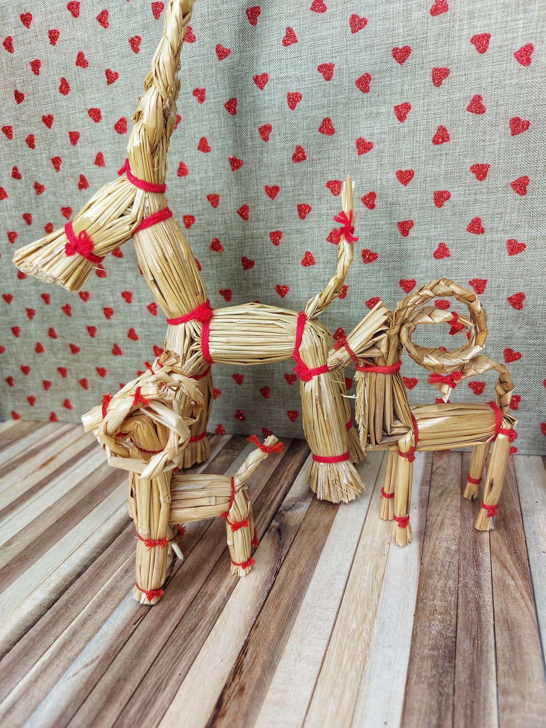 Traditional Finnish Straw Goats Handmade Christmas Decorations 3 Pcs ...