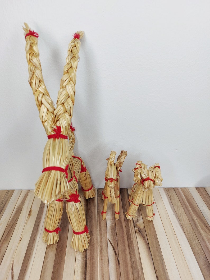 Traditional Finnish Straw Goats Handmade Christmas Decorations 3 Pcs ...