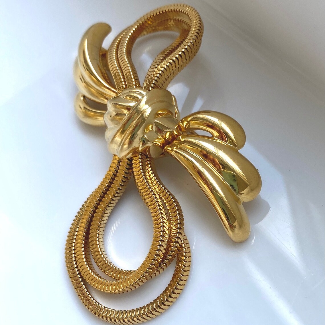 Vintage 1980’s Signed Monet Designer Gold Tone Large Statement Brooch ...