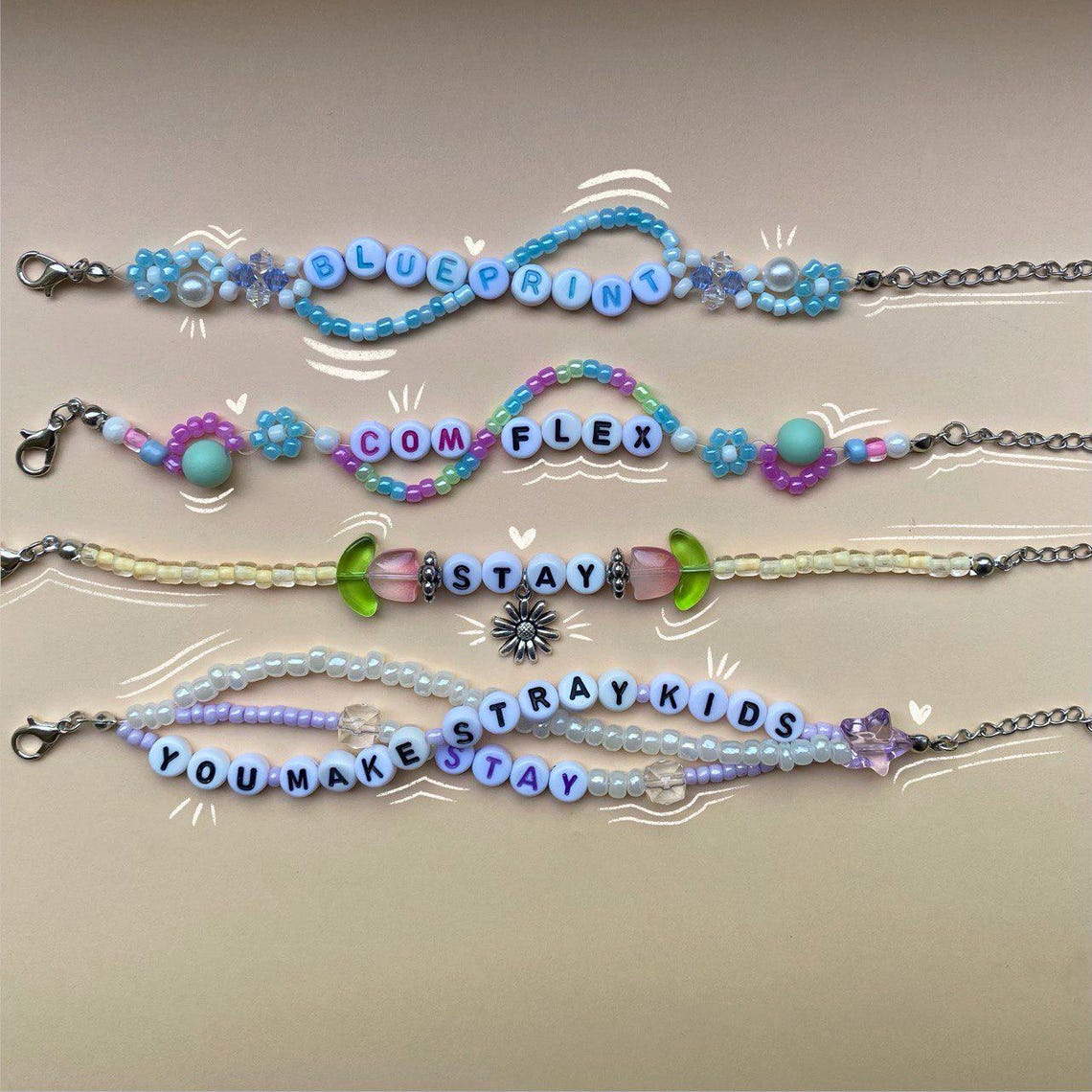 Stray Kids Beads Bracelets Kpop - Etsy