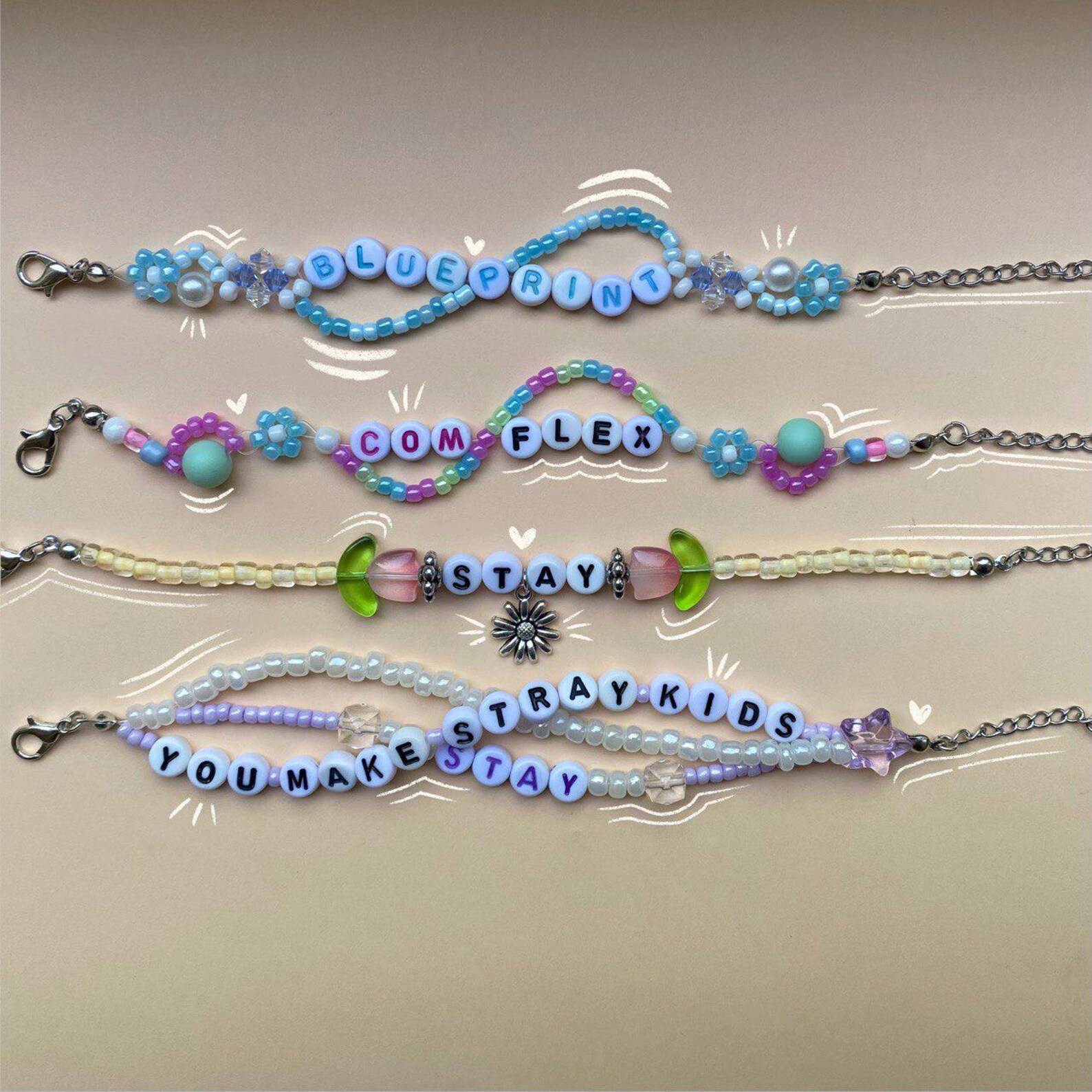 Stray Kids Beads Bracelets Kpop - Etsy