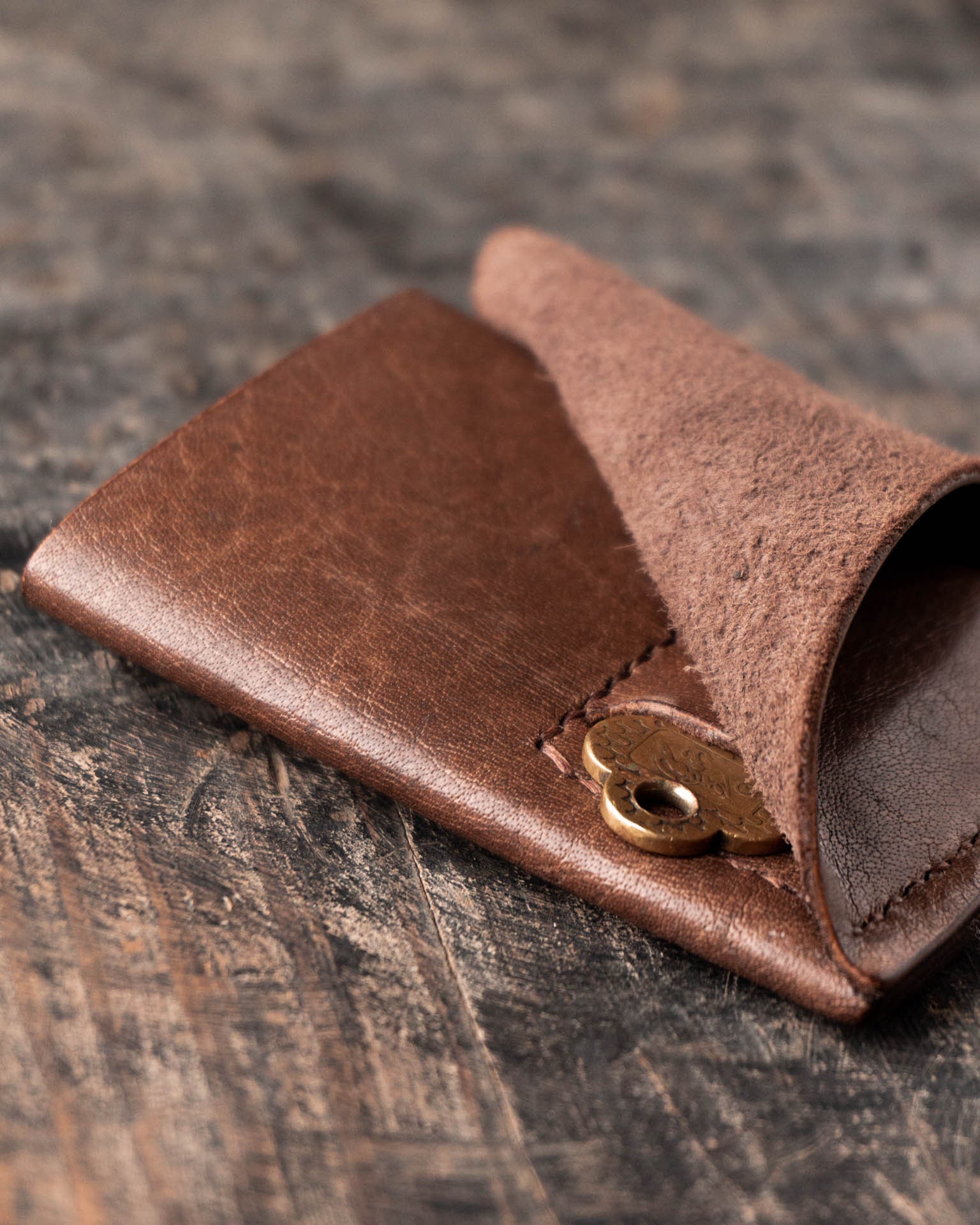 Hand-stitched Leather Wallet Card Holder: Full Grain Minimalist Design ...