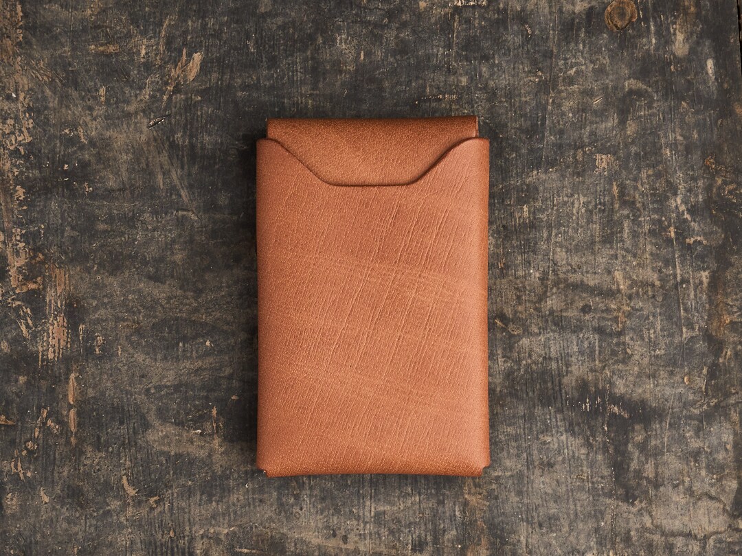 Personalized Full Grain Leather Card Holder: Slim Minimalist Wallet - Etsy