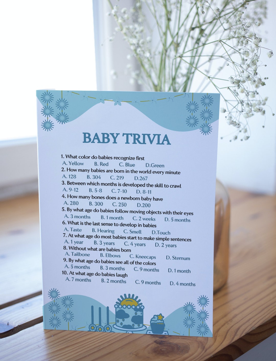 Baby Shower Trivia, Baby Shower Activity, Baby Trivia, Baby Shower Game ...