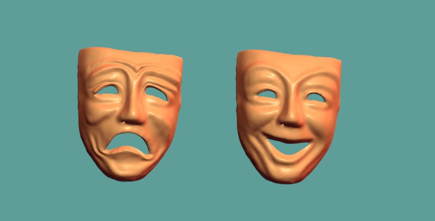 STL File Theater Mask Crying and Smiling Face - Etsy