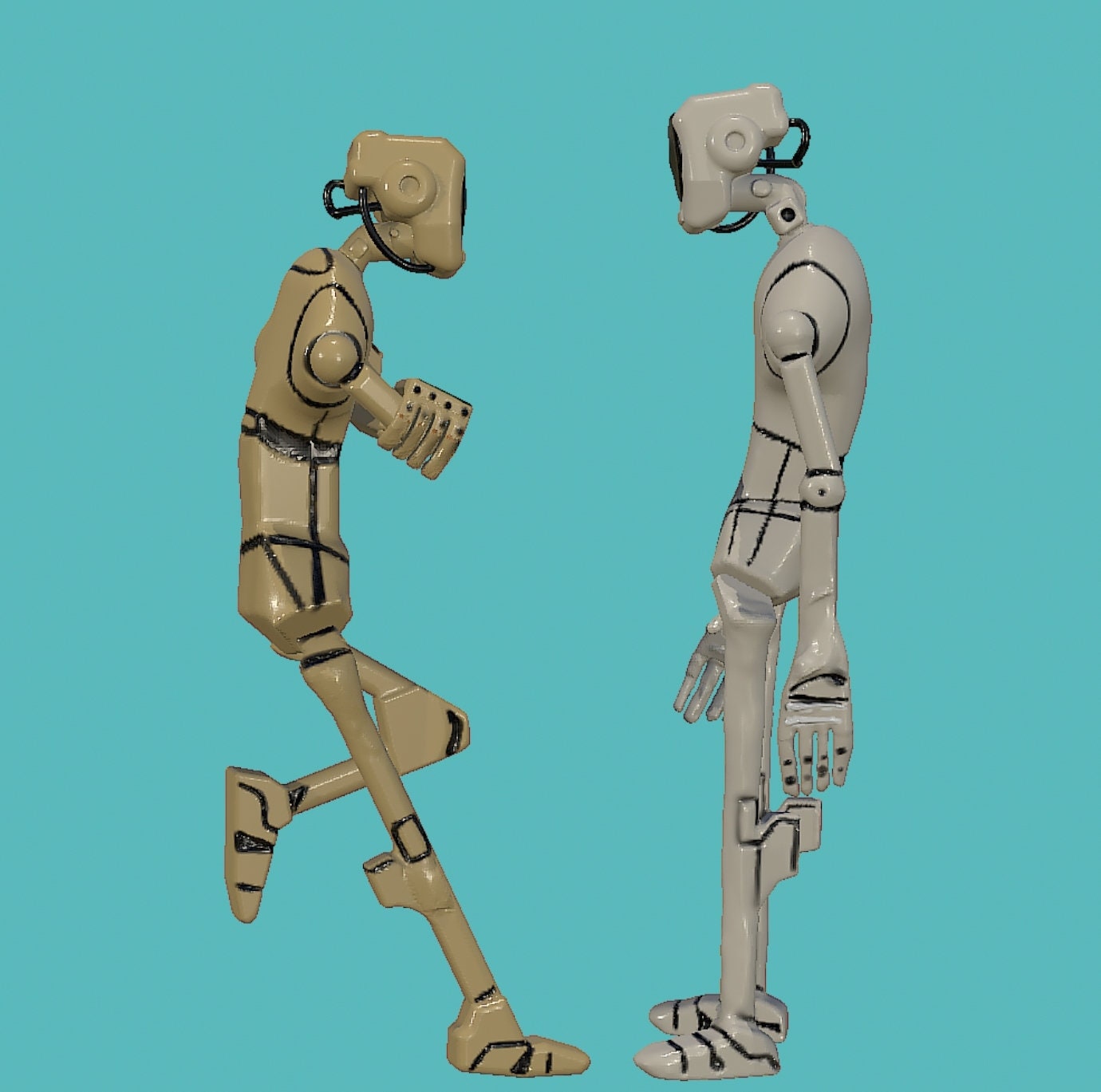 STL File Robots Figure Stray Cat Game - Etsy