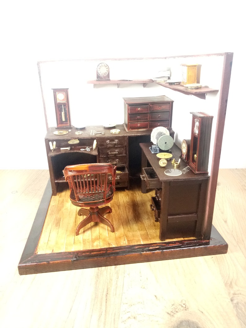 Vintage Clock Makers Diorama Art Work Free Shipping With Tracking ...