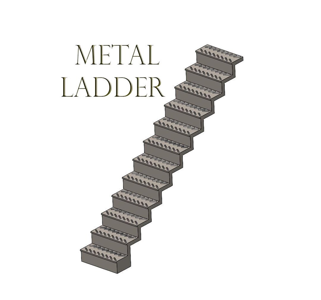 STL File Metal Ladder With 12 Steps - Etsy