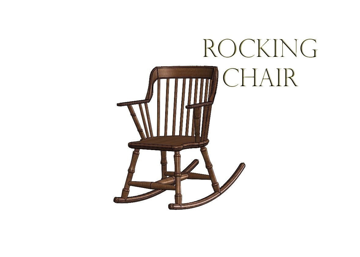 STL File Antique Rocking Chair for 3D Printing - Etsy
